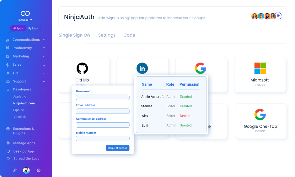Access Management | NinjaAuth by 500apps