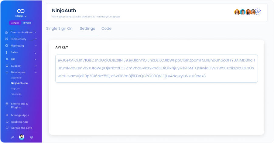 Authenticator Login | NinjaAuth by 500apps